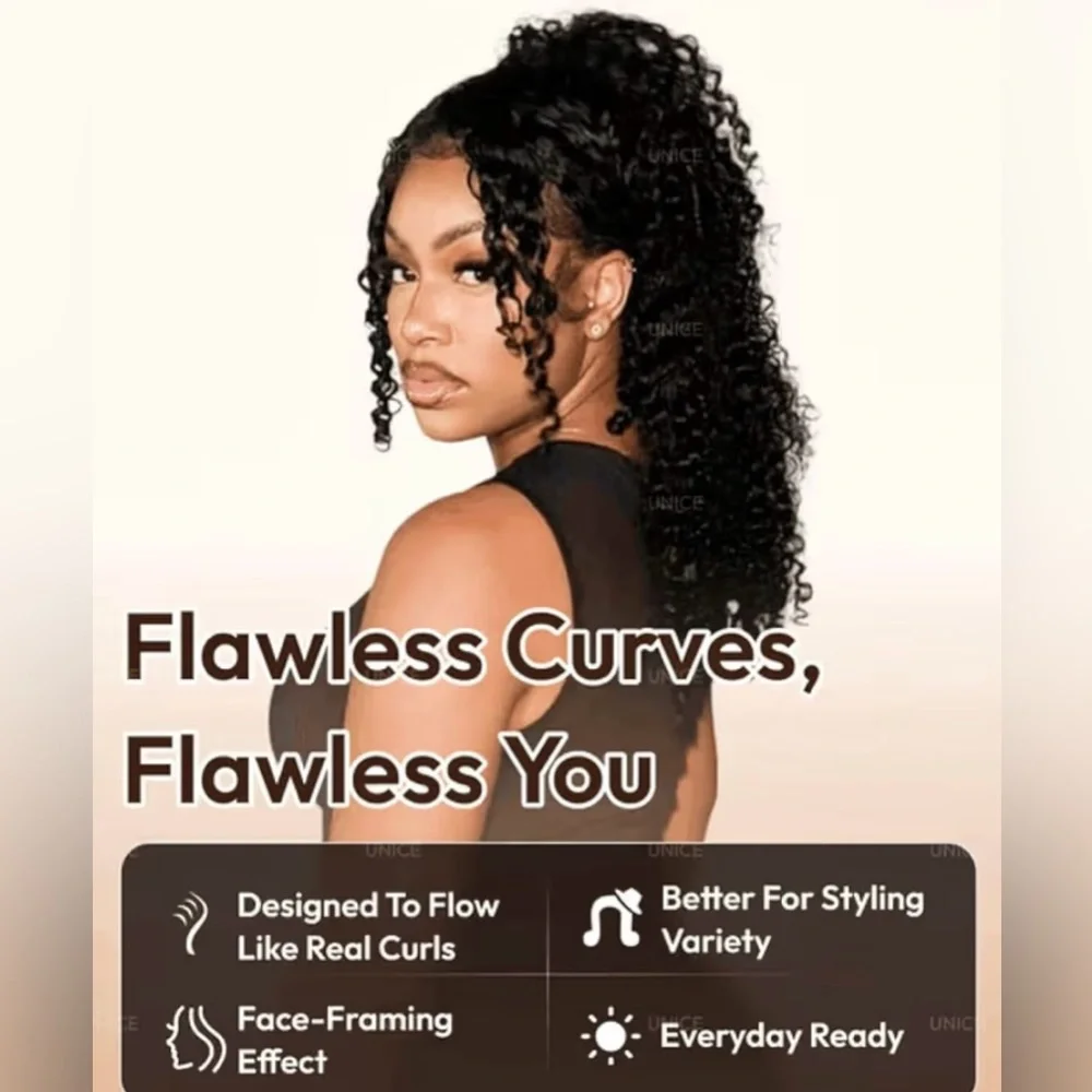 Hair | Unice Human Hair Burmese Curly Invisiblend 18 Inch V Part Wig ...